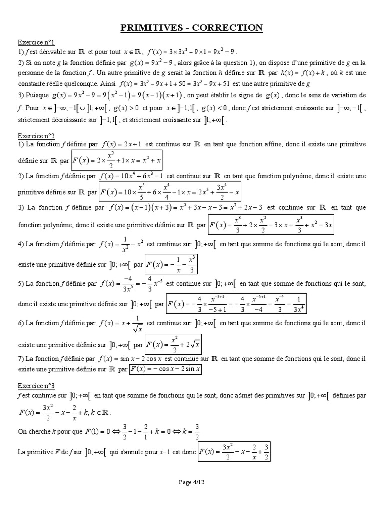 Primitives et Continuité des Fonctions | PDF | Fonction monotone ...