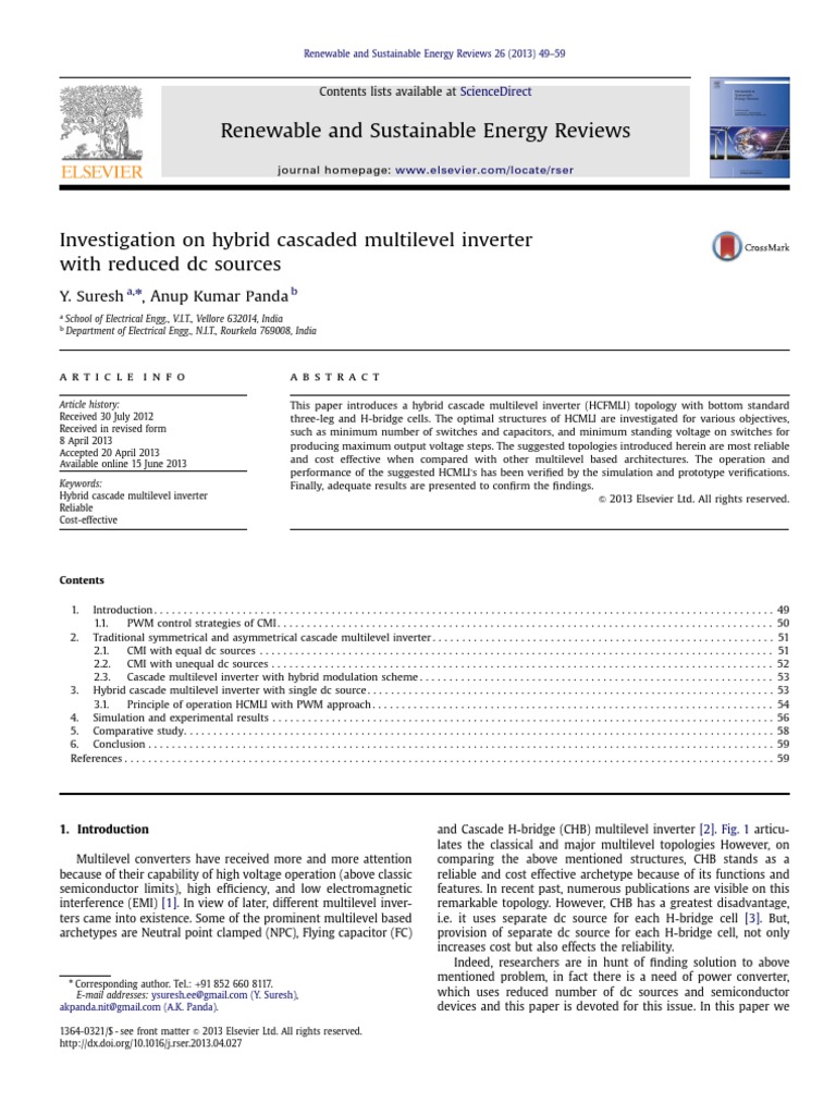Investigation On Hybrid Cascaded Multilevel Inverter | PDF | Power Inverter | Power Electronics