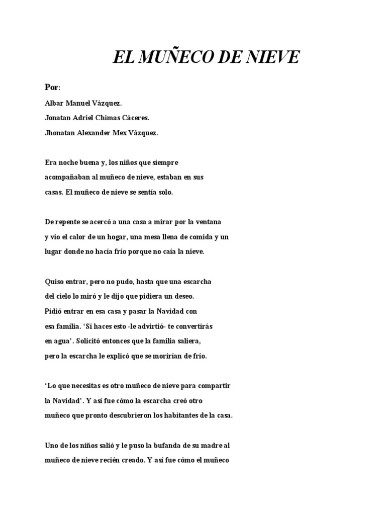 El Muñeco de Nieve | PDF