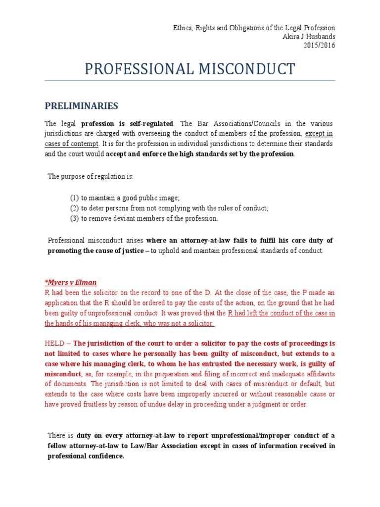 Unit 8 Professional Misconduct | PDF | Burden Of Proof (Law) | Lawyer