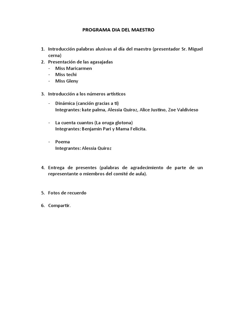 Programa 15 Años.docx Ok | PDF