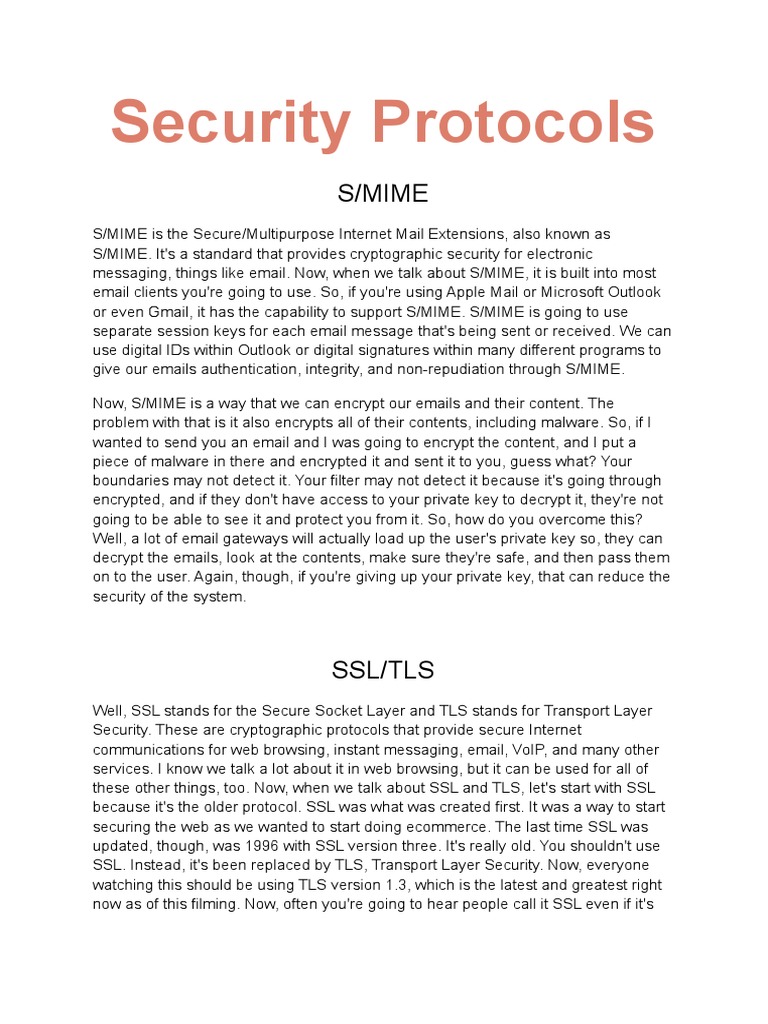 Security Protocols Pdf Transport Layer Security Communications Protocols