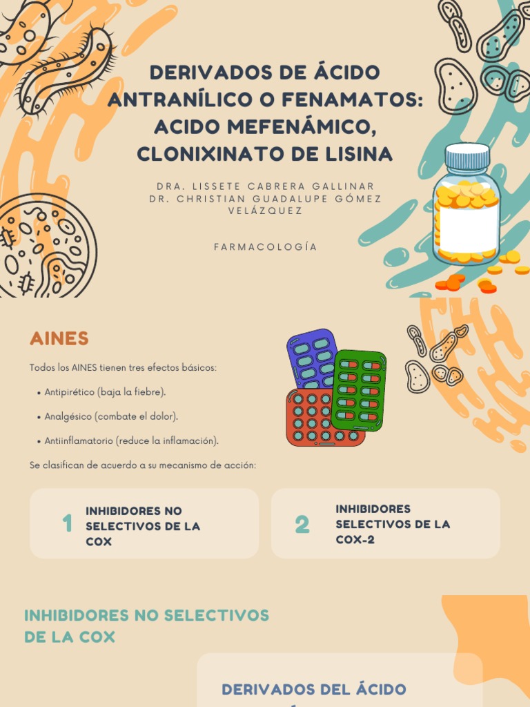 Derivados de Ácido Antranílico o Fenamatos Acido Mefenámico ...