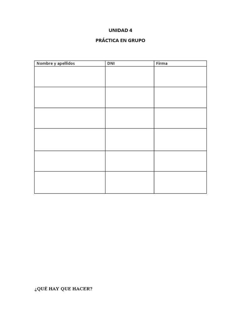 Unidad 4 - prÃ¡Ctica Grupal | PDF