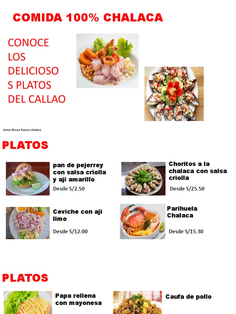 Comida 100% Chalaca | PDF | Cocina, comidas y vino