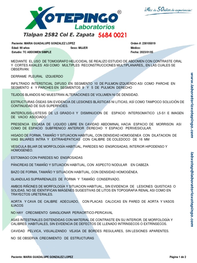 TC Abdomen Simple | PDF | Abdomen | Ct Scan