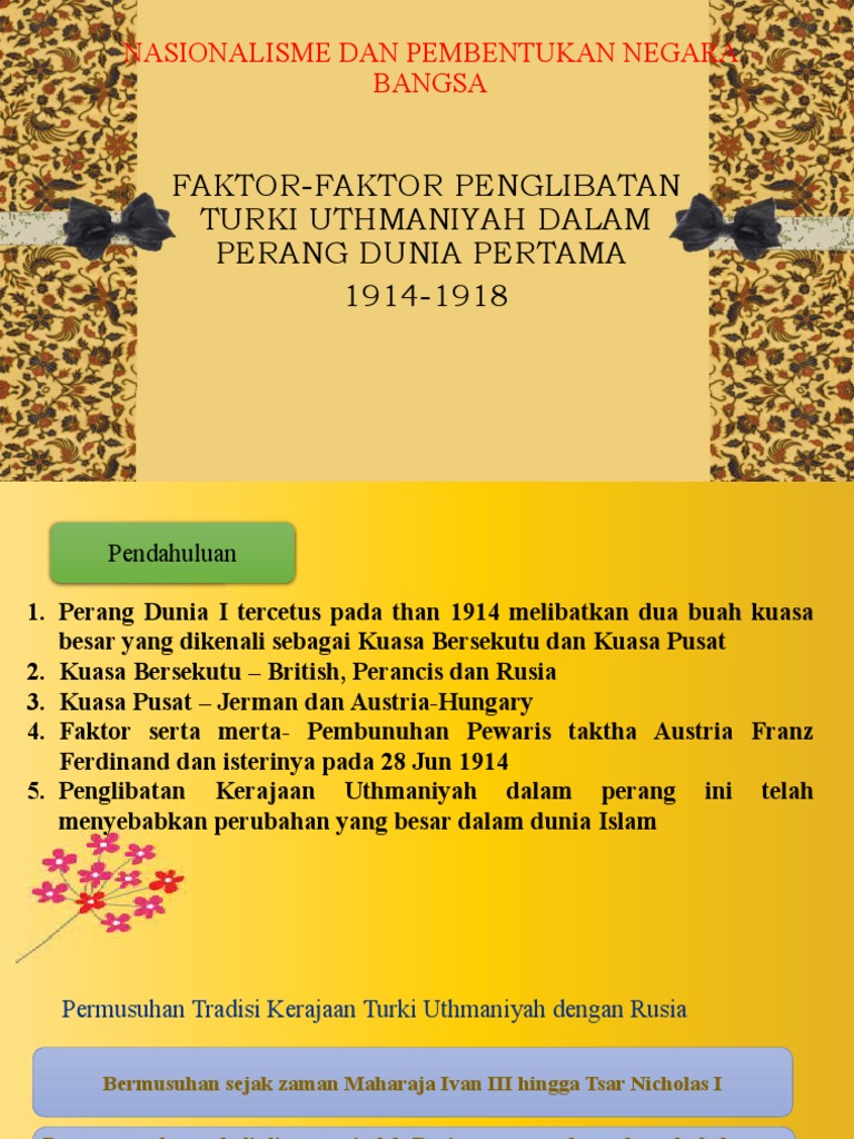 Penglibatan Turki Uthmaniyah dalam PD I | PDF