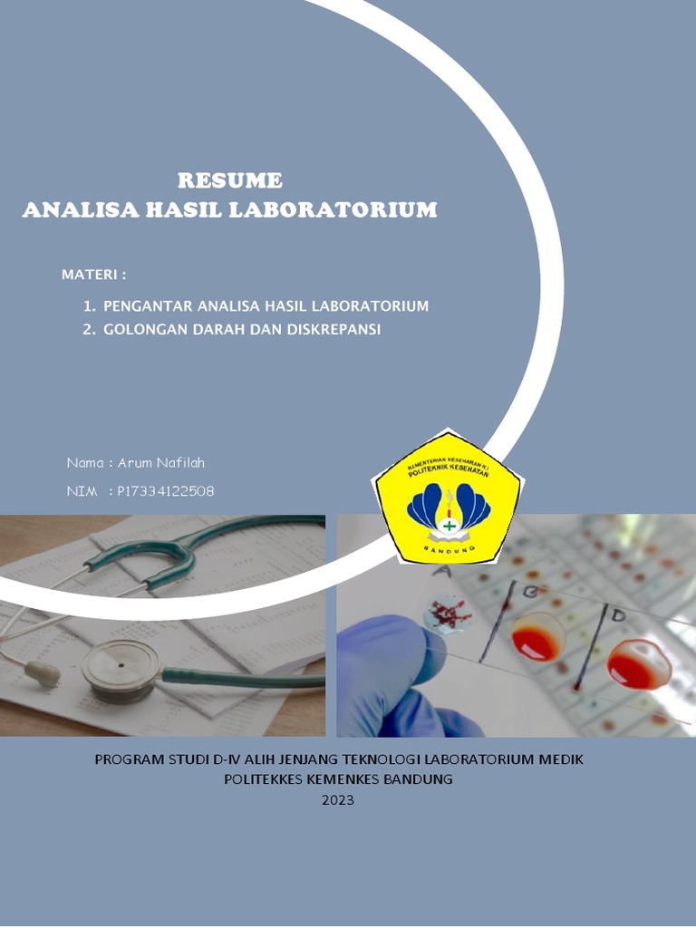 Analisa Hasil Laboratorium + Golongan Darah Dan Diskrepansi | PDF