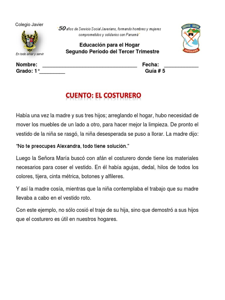 El Costurero: Solución en el Hogar | PDF