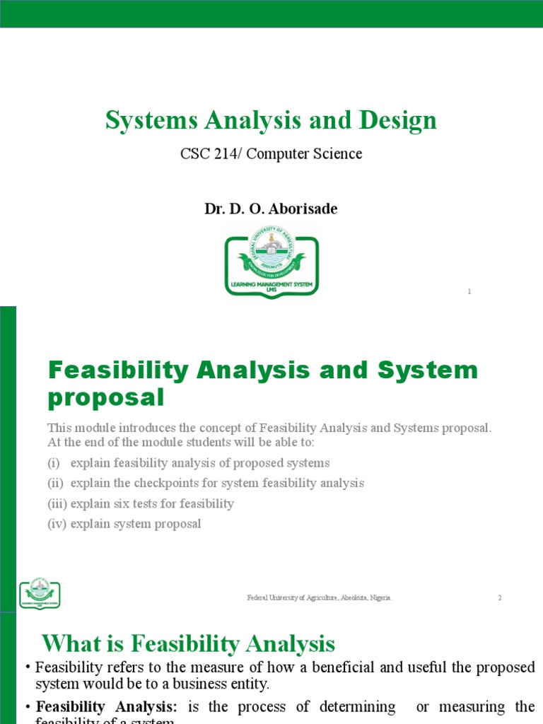 Feasibility Analysis and System Proposal | Download Free PDF | Feasibility Study | System