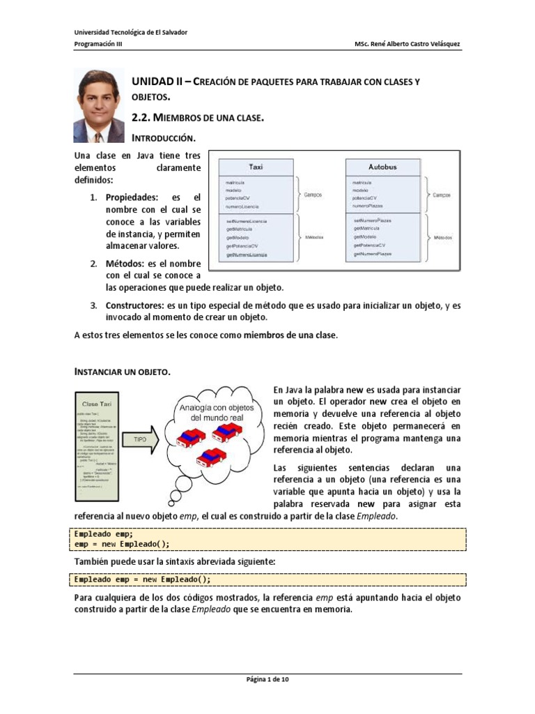 2 2 Miembros De Una Clase Pdf Programación Constructor Programación Orientada A Objetos