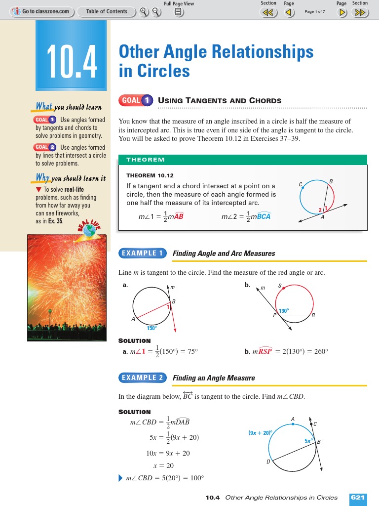 Angle Relationships in Circles | PDF | Circle | Angle