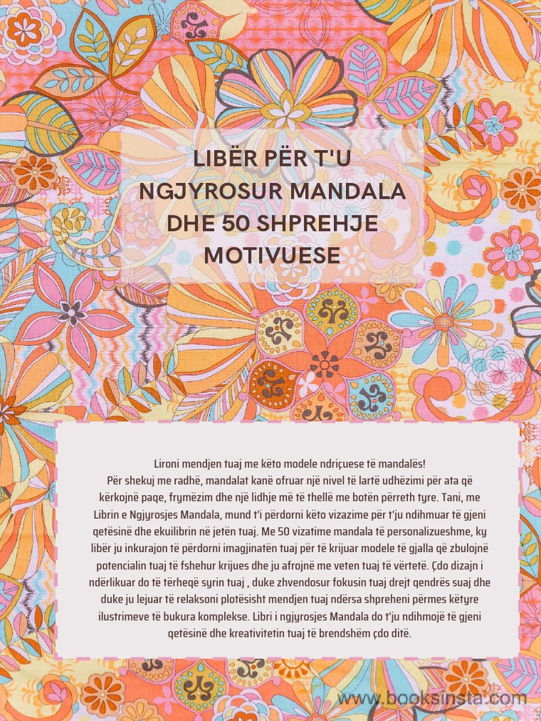 Liber Per Tu Ngjyrosur Mandala Dhe 50 Shprehje Motivuese | PDF