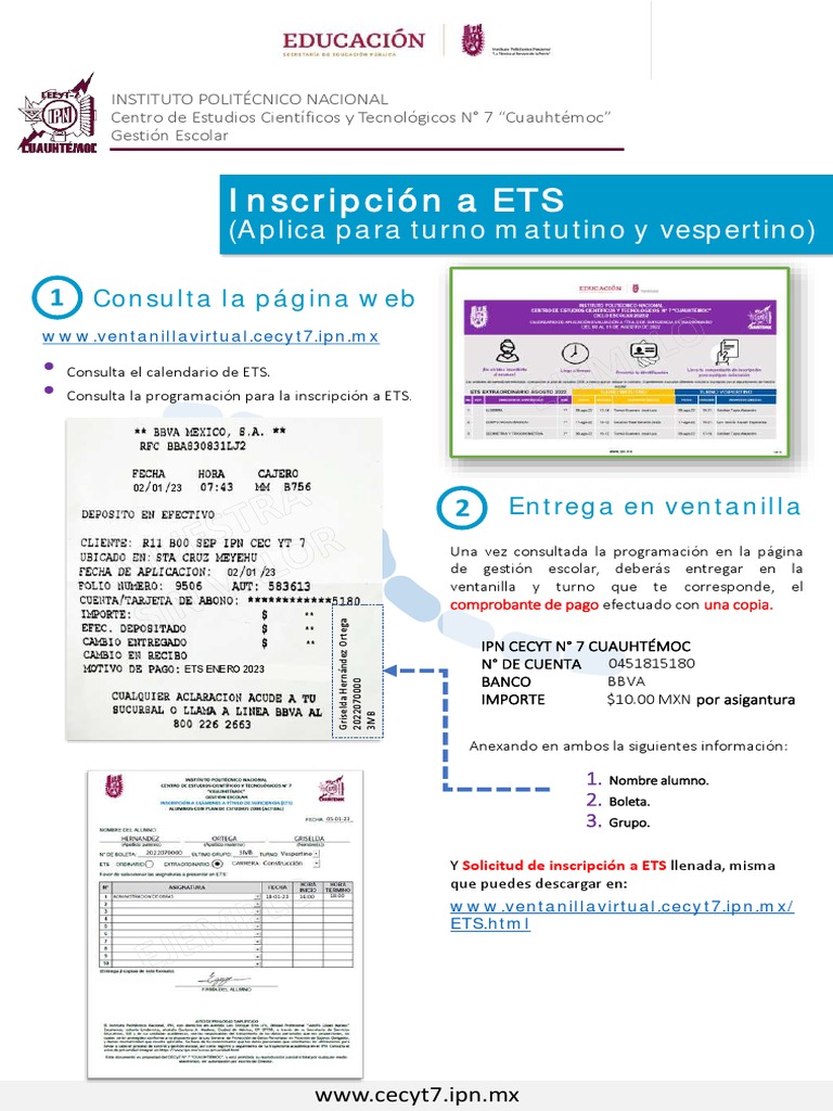 Guía de Inscripción y Aplicación ETS | PDF