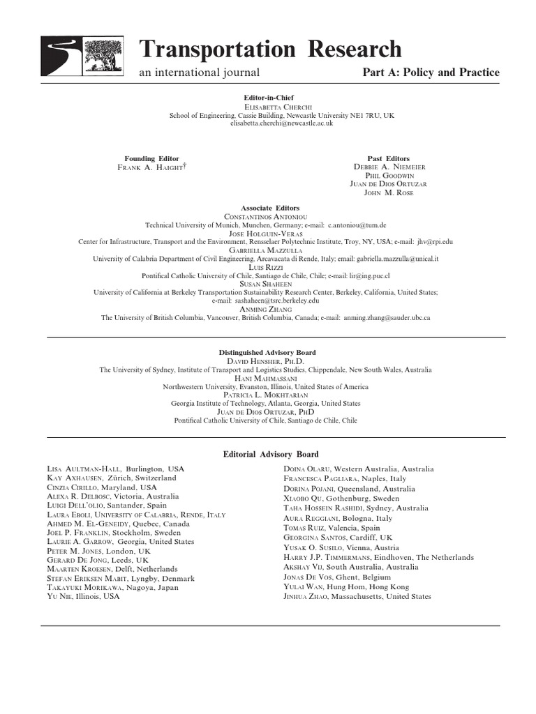 Editorial Board - 2023 - Transportation Research Part A Policy and ...