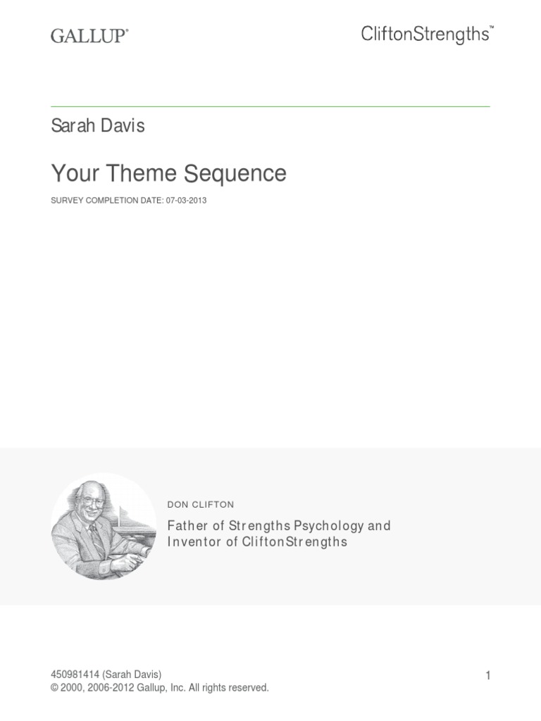 Gallup (Your Theme Sequence) | PDF | Thought | Reason