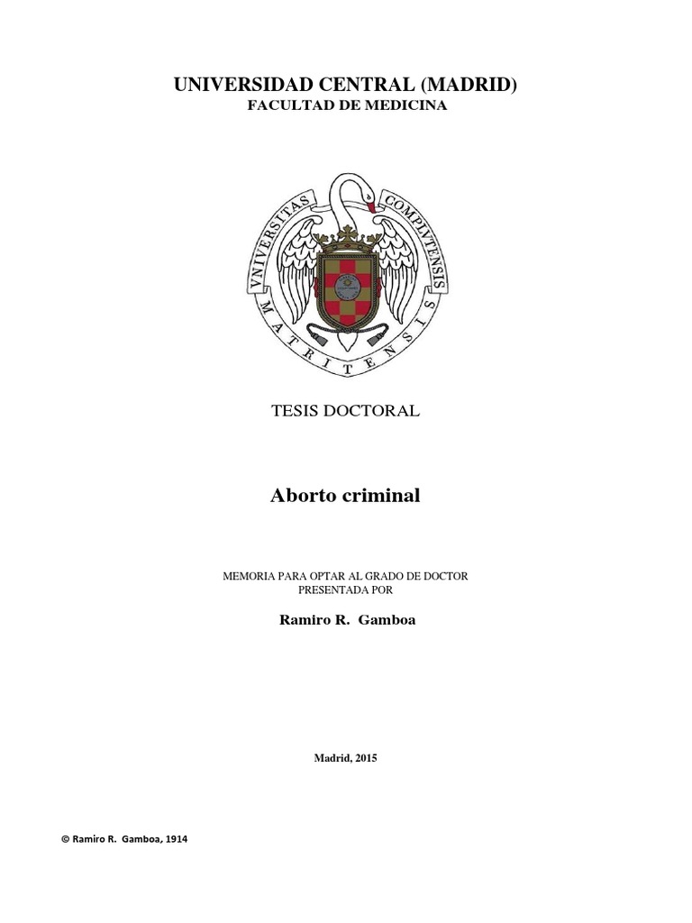 Universidad Central (Madrid) : Aborto Criminal | PDF | Aborto | Salud maternal