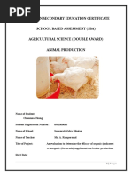 Agricultural Science SBA 2024 | PDF | Poultry Farming | Chicken