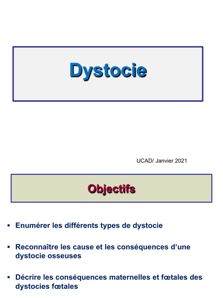Types et gestion de la dystocie | PDF | Accouchement | Césarienne