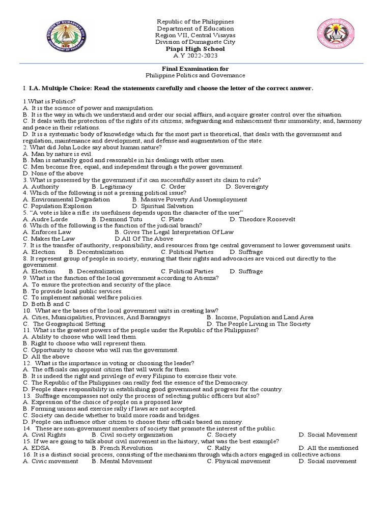 Finals Polgov | PDF | Separation Of Powers | Initiative