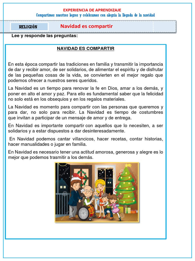 Celebrando la Navidad: el verdadero significado de compartir | PDF ...