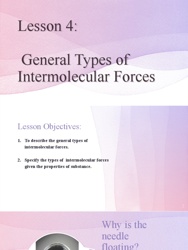 Lesson 3 Intermolecular Forces | PDF | Intermolecular Force | Chemical ...
