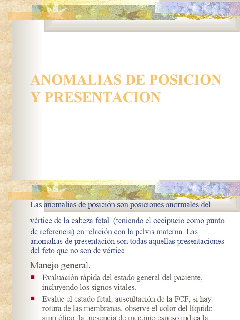 Anomalias de Posicion y Presentacion | PDF | Parto | Anatomía