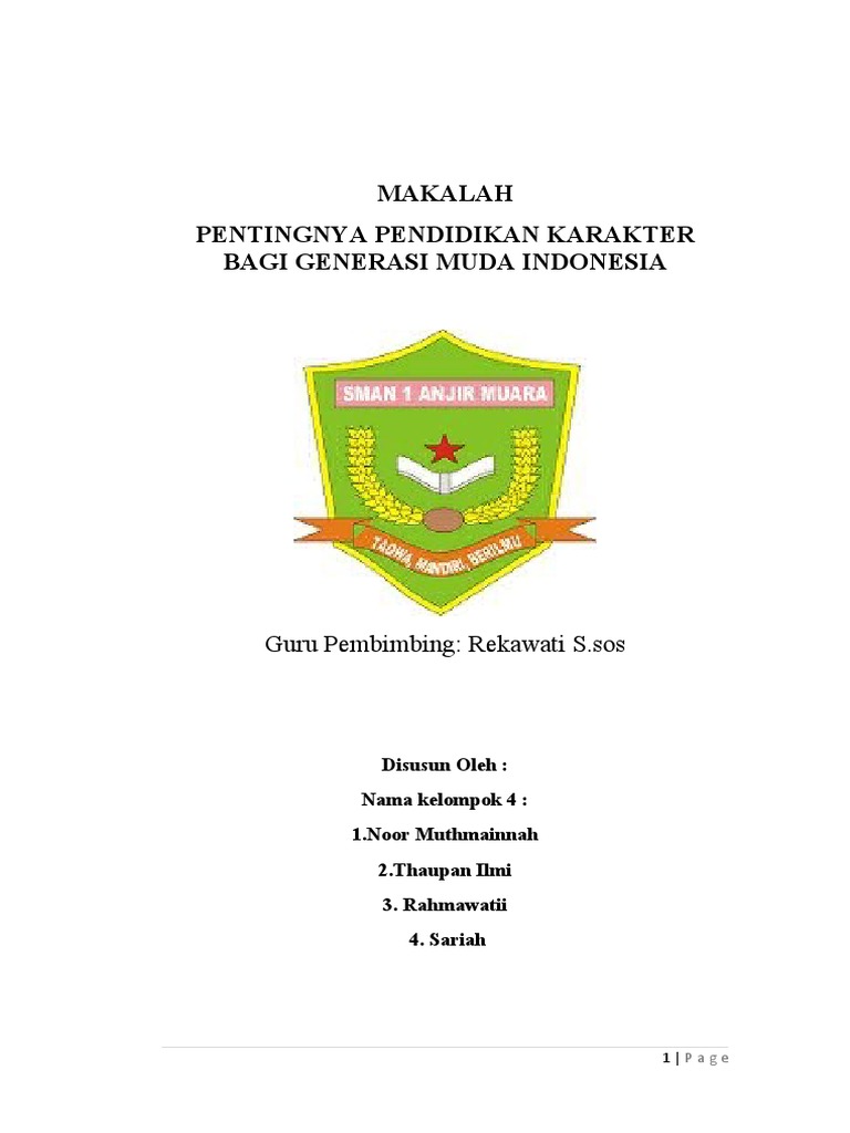Pendidikan Karakter Untuk Generasi Muda | PDF Pendidikan Karakter Untuk Generasi Muda | PDF
