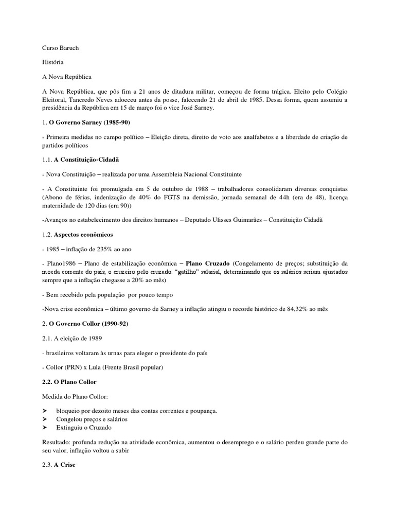 Republica Nova | PDF | Brasil | Primeira Guerra Mundial