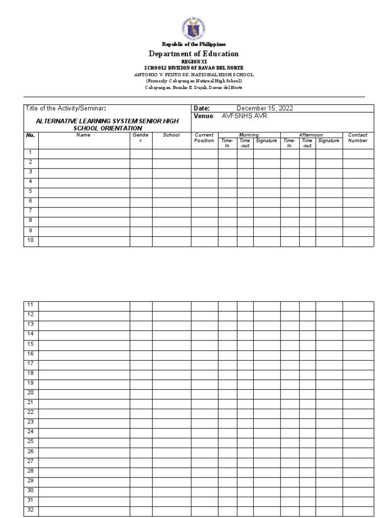 Attendance PTC ALS | PDF