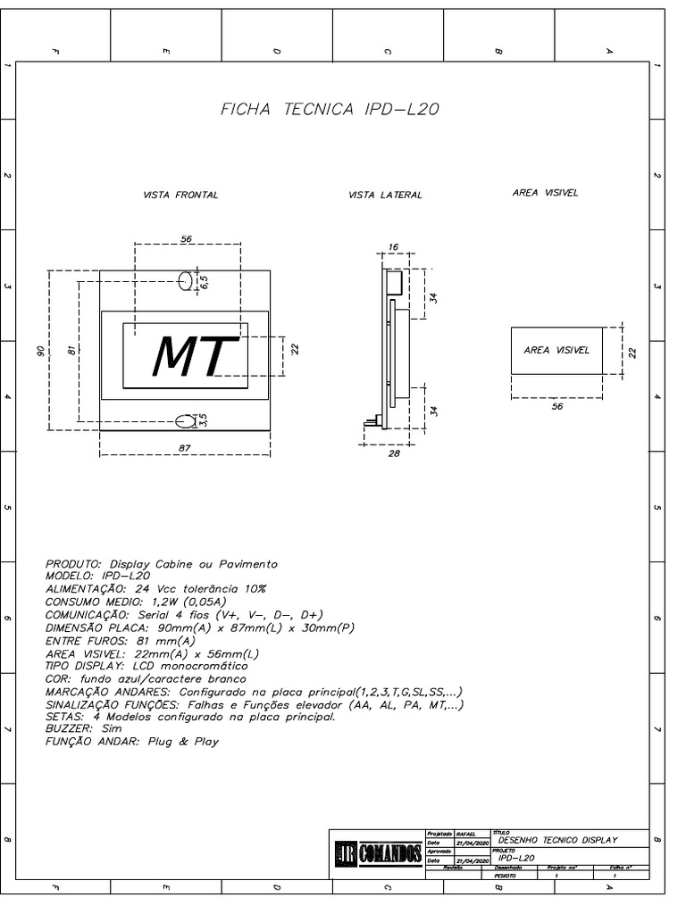 Ficha Tecnica Ipd-L20 | PDF