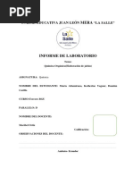 INFORME DE LABORATORIO DECIMO B (2) La Importancia de La Quimica en La Vida Diaria | PDF | Sal ...