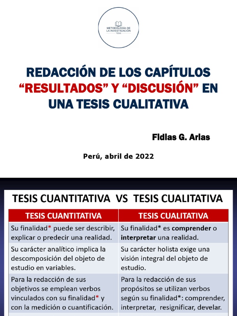 Resultados y discusión en tesis cualitativa | PDF | Cognición | Ciencia ...