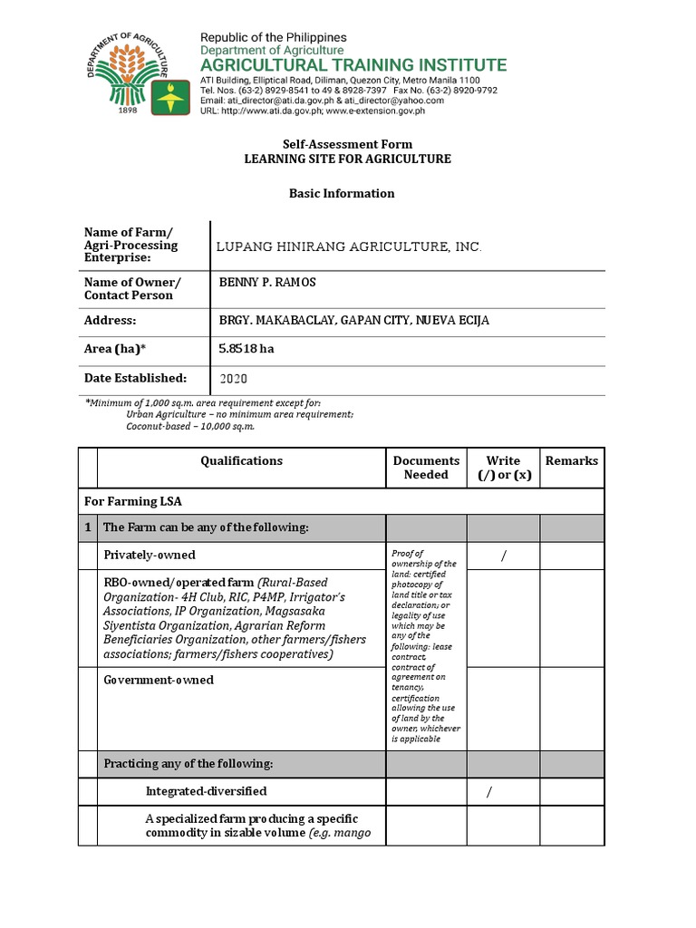 3 Self-Assessment LSA | PDF | Farms | Economies