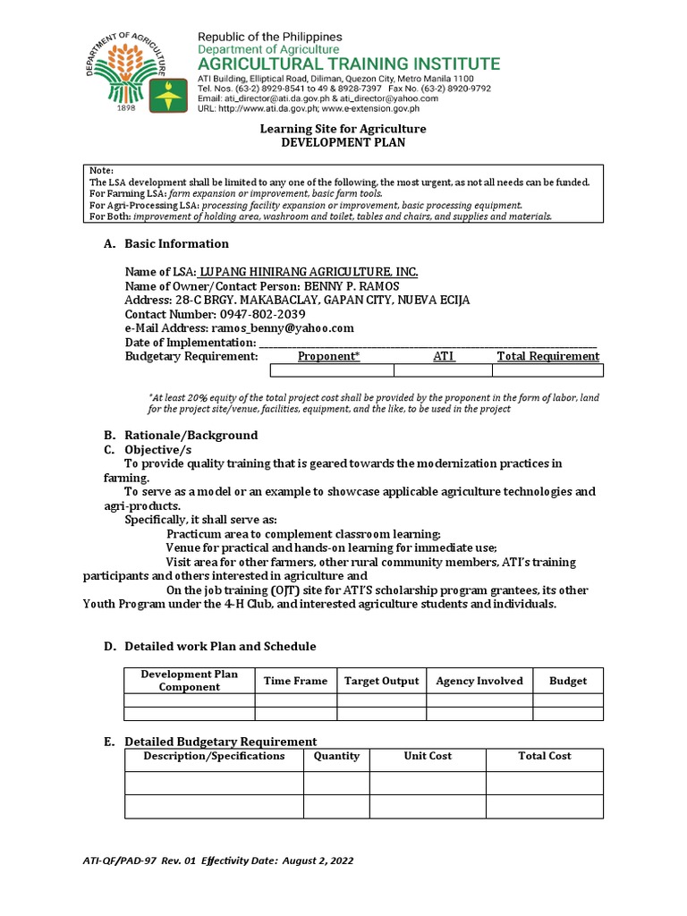 LSA Acceptance Letter | PDF | Agriculture