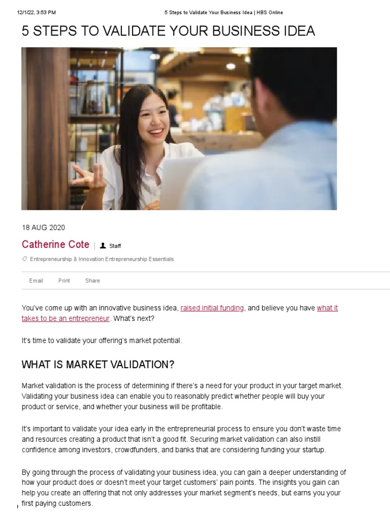 5 Steps To Validate Your Business Idea - HBS Online | PDF | Software Release Life Cycle ...