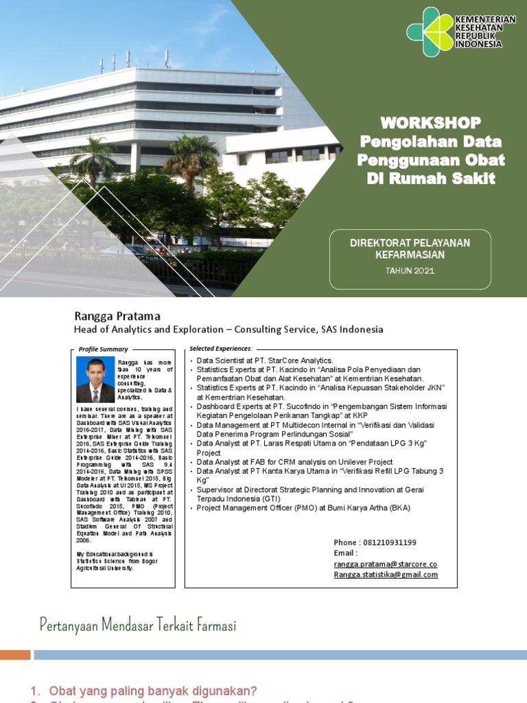 Pengolahan Data Penggunaan Obat Di Rumah Sakit | PDF | Sas (Software ...