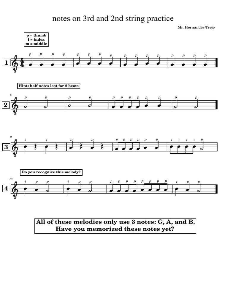 Notes On Third String Practice | PDF