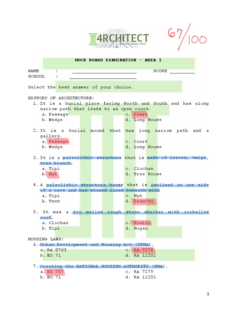 Questionnaire - Area 1 Mbe 2022 | PDF
