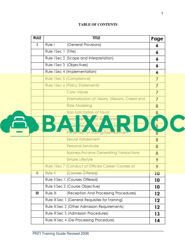 Pnti Training Guideline Revised 2006 | Download Free PDF | Sexual Harassment | Officer (Armed ...