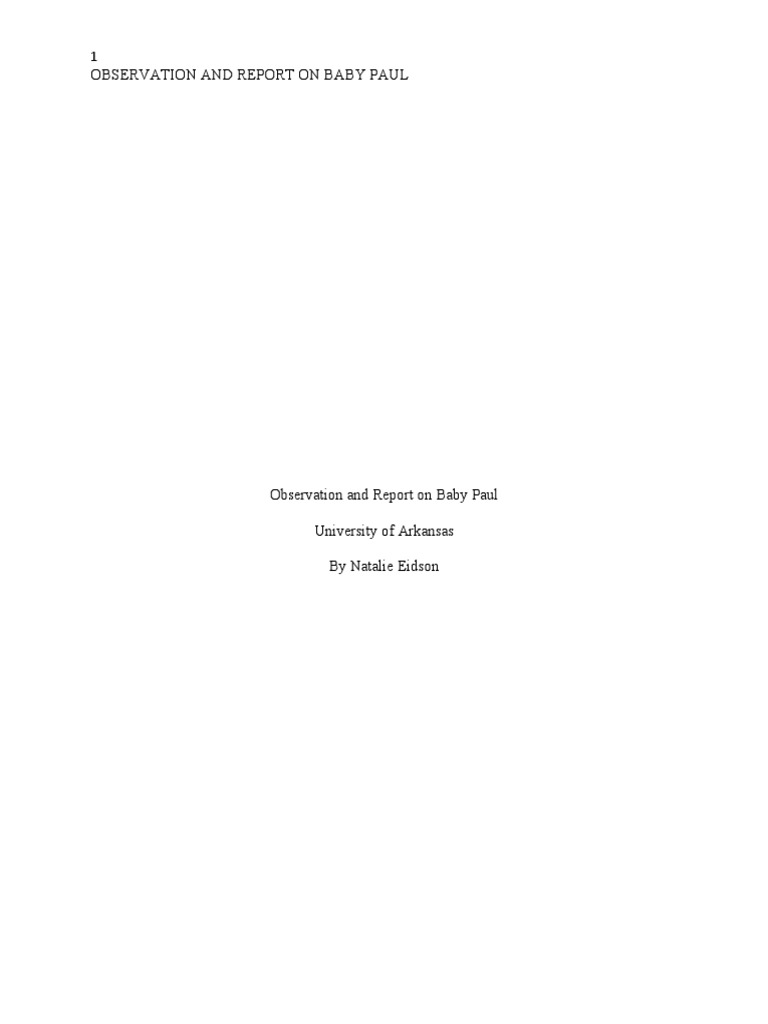 Natalie Eidson - Child Observation Report | PDF | Human Life Stages ...