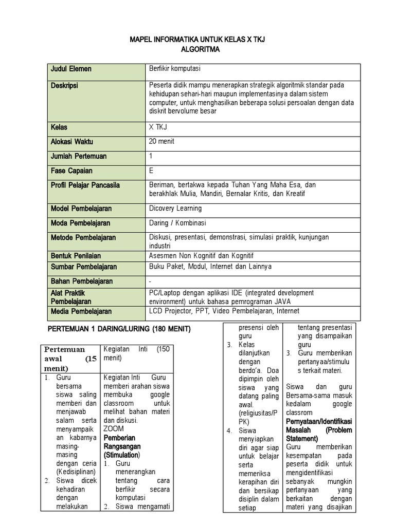 SMK PPLG-KELAS X-Pemrograman Terstruktur | PDF