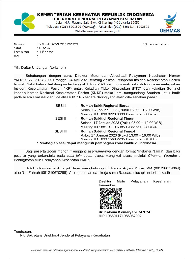 Undangan Evaluasi Dan Sosialisasi IKP RS 2023 | PDF | Pengembangan Diri ...