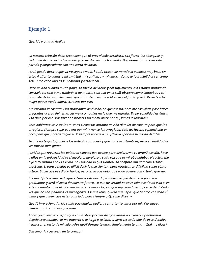 Ejemplos-de-Carta de Amor Larga para Mi Novio | PDF | Amor | Felicidad