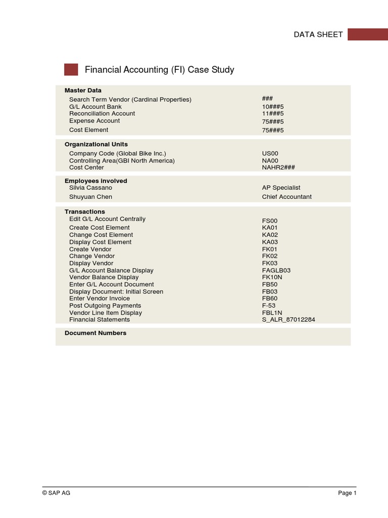 Intro ERP Using GBI Data Sheet FI (A4) en v2.30 | PDF | Business | Finance & Money Management
