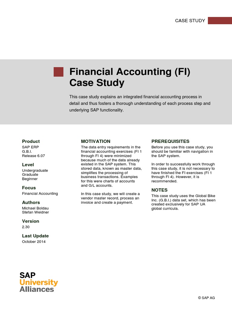 Intro ERP Using GBI Case Study FI (A4) en v2.30 | PDF | Accounts ...
