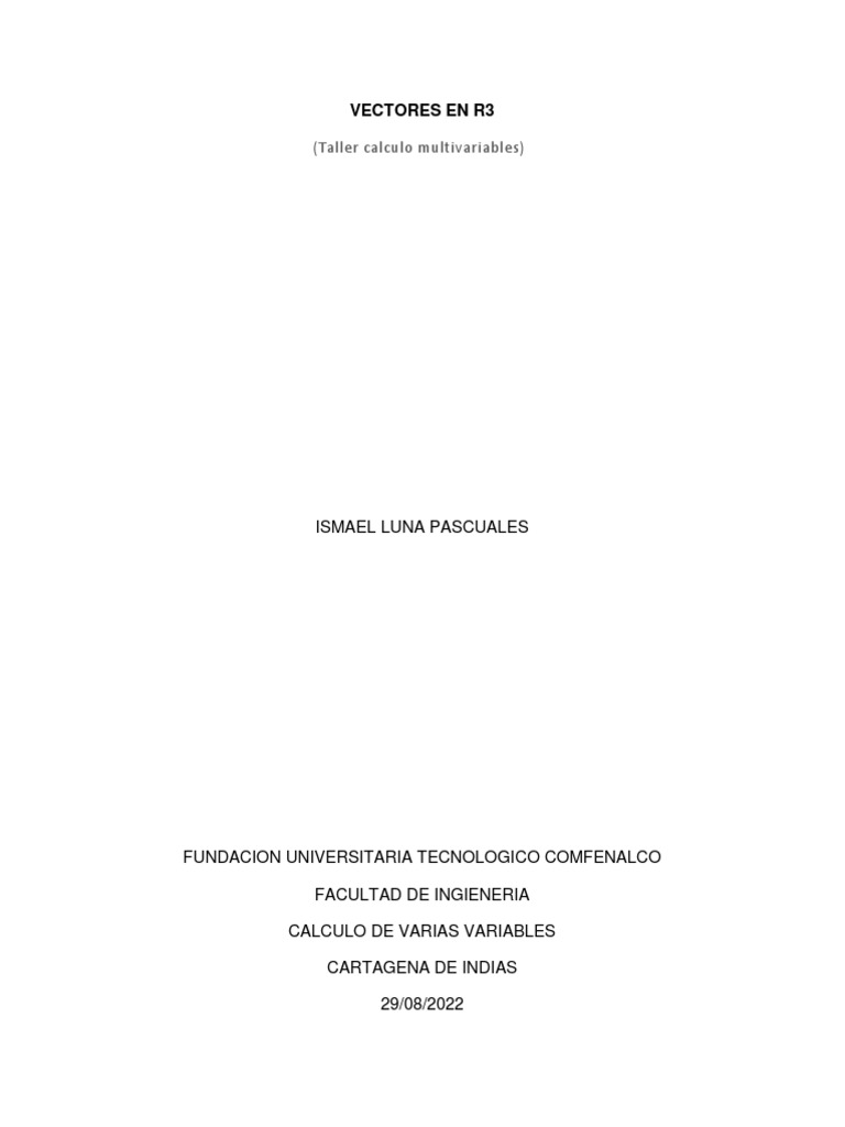 Vectores en R3 | PDF | Vector Euclidiano | Matemática Elemental