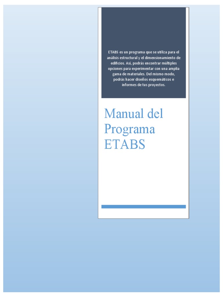 Manual Del Programa ETABS | PDF | Viga (Estructura) | Hormigón