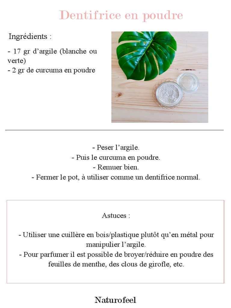 Recette Dentifrice Poudre | PDF | Maison et jardin