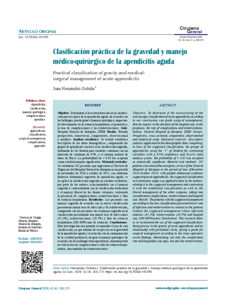 Clasificación de Apendicitis | PDF | Medicina CLINICA | Medicina